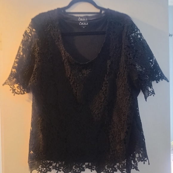 Simply Emma | Tops | Simply Emma Black Lace Blouse | Poshmark